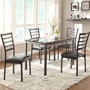 Homelegance Bi-Cast Vinyl Metal Frame Side Chair, Black, Set of 4