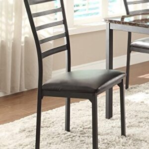 Homelegance Bi-Cast Vinyl Metal Frame Side Chair, Black, Set of 4