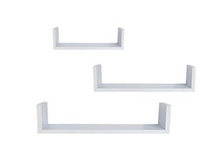 ewei's homewares 3 floating u shelves,8.5" d x 17.9" w x 4.6" h, white