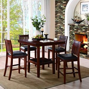 Homelegance Galena 5-Piece Counter Height Dining Set, Cherry