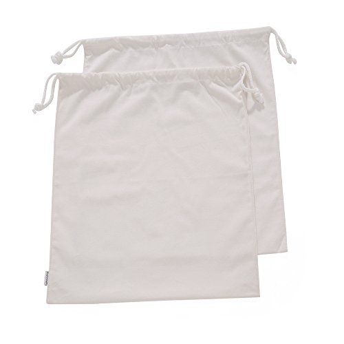 Augbunny 100% Cotton Canvas Travel Laundry Bag, 2-Pack