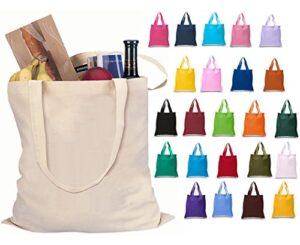 set of 6 blank cotton tote bags reusable 100% cotton reusable tote bags (assorted)