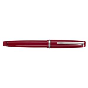 PILOT Falcon Collection Fountain Pen, Red Barrel with Rhodium Accents, Soft Extra Fine Nib, Blue Ink (71620)