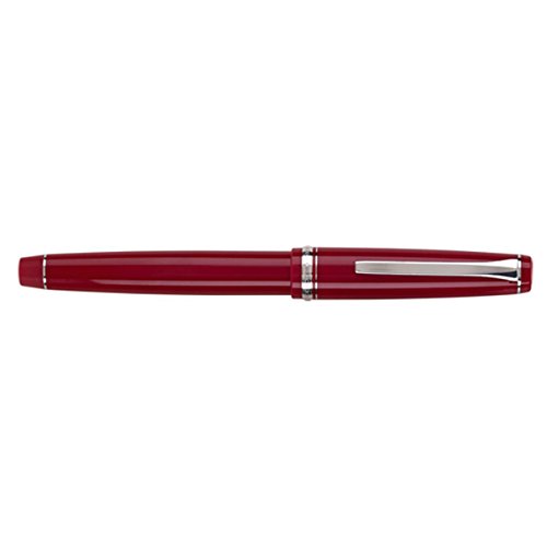 PILOT Falcon Collection Fountain Pen, Red Barrel with Rhodium Accents, Soft Extra Fine Nib, Blue Ink (71620)