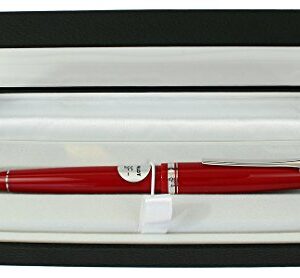 PILOT Falcon Collection Fountain Pen, Red Barrel with Rhodium Accents, Soft Extra Fine Nib, Blue Ink (71620)