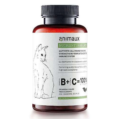 animaux – nutrients for Cats, All-Natural Cat Vitamins, Cat Essentials to Strengthen The Immune System & Natural Cell Protection, Healthy Skin & Shiny Coat, 120 Chewable Tablets, 120 Days Supply