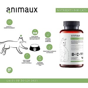 animaux – nutrients for Cats, All-Natural Cat Vitamins, Cat Essentials to Strengthen The Immune System & Natural Cell Protection, Healthy Skin & Shiny Coat, 120 Chewable Tablets, 120 Days Supply