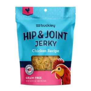 Buckley Functional Healthy Hip And Joint Dog Jerky Treats, Chicken, 5 Ounce(Packaging May Vary)