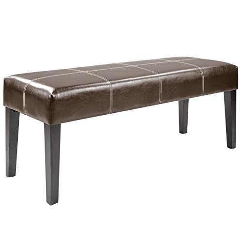 CorLiving Antonio Bench in Dark Brown Bonded Leather, 47-Inch