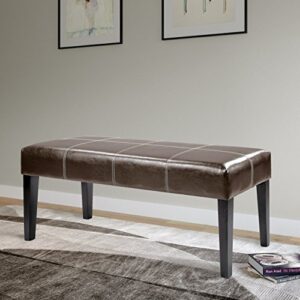 CorLiving Antonio Bench in Dark Brown Bonded Leather, 47-Inch