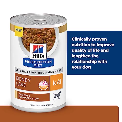 Hill's Prescription Diet k/d Kidney Care Chicken & Vegetable Stew Wet Dog Food, Veterinary Diet, 12.5 oz. Cans, 12-Pack