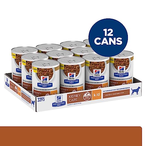 Hill's Prescription Diet k/d Kidney Care Chicken & Vegetable Stew Wet Dog Food, Veterinary Diet, 12.5 oz. Cans, 12-Pack