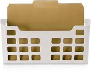 officemate magnetplus magnetic letter size file pocket, plastic, white (92543)