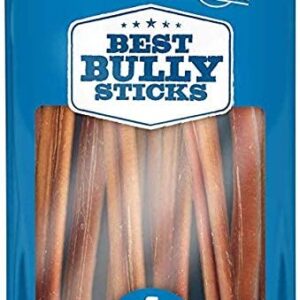 Best Bully Sticks 6 Inch All-Natural Bully Sticks for Dogs - 6” Fully Digestible, 100% Grass-Fed Beef, Grain and Rawhide Free | 8 oz