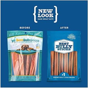 Best Bully Sticks 6 Inch All-Natural Bully Sticks for Dogs - 6” Fully Digestible, 100% Grass-Fed Beef, Grain and Rawhide Free | 8 oz