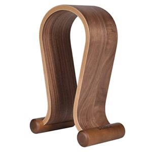 samdi wood headphone stand, headphones hanger holder mount omega compatible for sony, bose, shure, jabra, jbl, akg gaming headphones display et. (walnut)