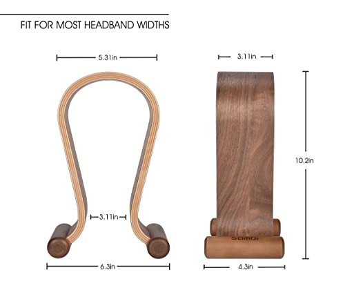 SAMDI Wood Headphone Stand, Headphones Hanger Holder Mount Omega Compatible for Sony, Bose, Shure, Jabra, JBL, AKG Gaming Headphones Display et. (Walnut)