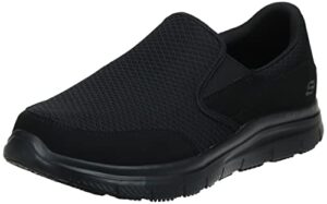 skechers men's black flex advantage slip resistant mcallen slip on - 9.5 d(m) us