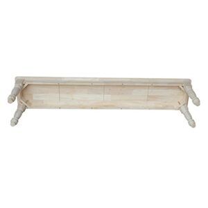 International Concepts Shaker Style Bench, Unfinished