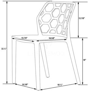 LeisureMod Dynamic Modern Dining Chair, Clear