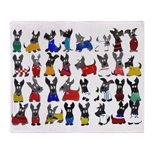 cafepress scottie dog 'world cup' throw blanket super soft fleece plush throw blanket, 60"x50"