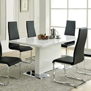 Coaster Home Furnishings Wexford Upholstered Dining Chairs, Black and Chrome (Set of 4), 19.75"D x 17"W x 16.25"H (100515BLK)