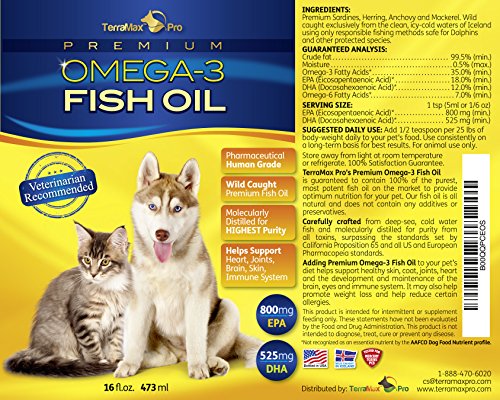 TerraMax Pro Liquid Omega-3 Fish Oil for Dogs and Cats, 16 Fl. Oz.