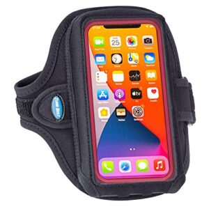 tune belt ab92 cell phone running armband holder case for iphone 14 pro max, 14 plus, 11/12/13 pro max, 11/xr/xs max and galaxy note/plus/ultra (extra depth fits large case) - black