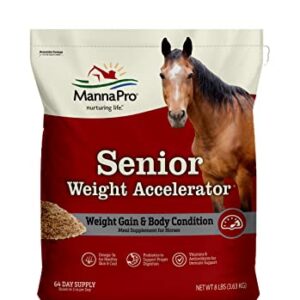 Manna Pro Weight Accelerator for Senior Horses | Made with Omega 3 Fatty Acids from Flaxseed | 8 Pounds