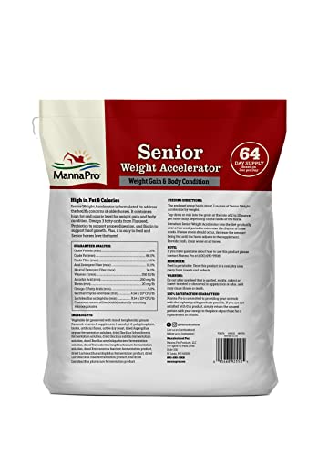 Manna Pro Weight Accelerator for Senior Horses | Made with Omega 3 Fatty Acids from Flaxseed | 8 Pounds