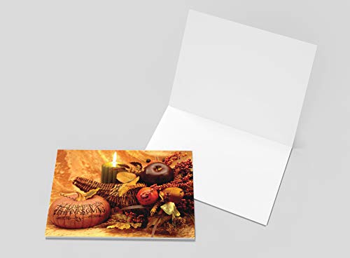 Note Card Cafe Thanksgiving Greeting Cards with Kraft Envelopes | 24 Pack | Thanksgiving Centerpiece Design | Blank Inside, Glossy Finish | Winter, Fall, Autumn, Holiday