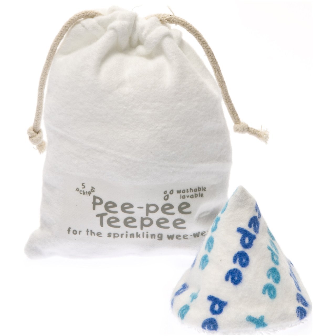 Pee-Pee Teepee Text White - Laundry Bag