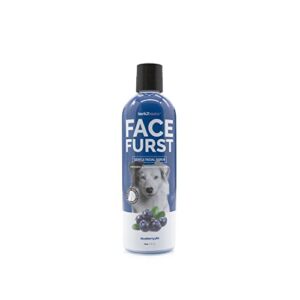 bark2basics face furst scrub dog shampoo - 16 oz, exfoliates and gently cleans facial area, helps remove tear stains, blueberry facial