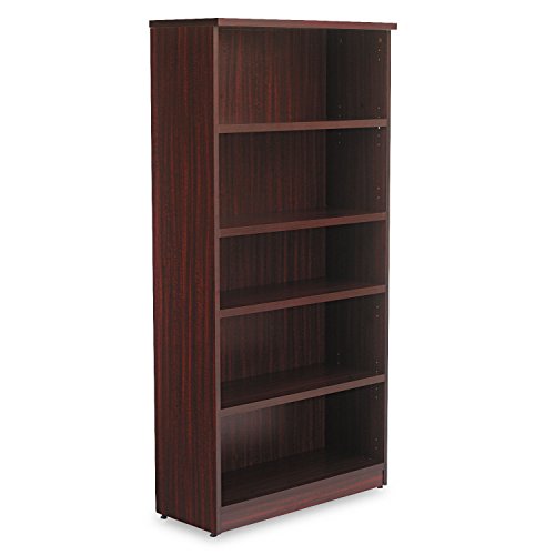 Alera VA636632MY Valencia Bookcase, 5-Shelf, 31-3/4w x 14d x 65h, Mahogany