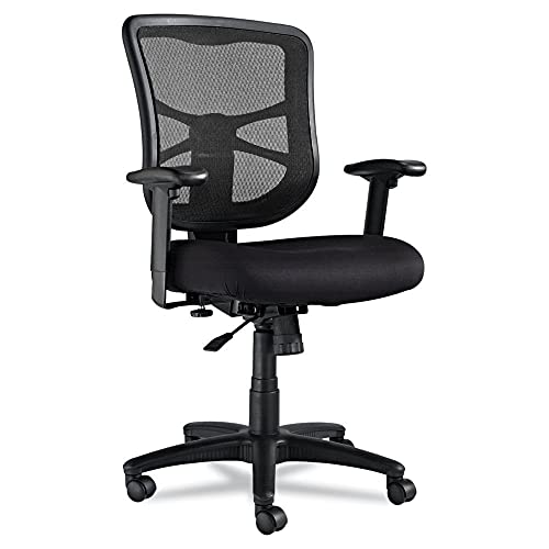 Alera ALEEL42BME10B Elusion Series Mid-Back Swivel/Tilt Mesh Chair with 17.9 in. - 21.8 in. Seat Height - Black