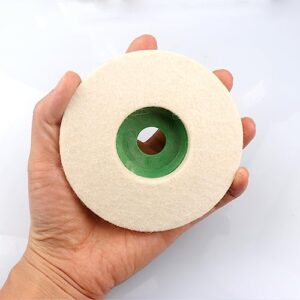 ATOPLEE Wool Polishing Wheel Disc,10pcs 98mm Dia Buffing Wheel for 4 Inch Angle Grinder,Wool Felt Polishing Wheel for Drill Buffer Attachment(Hole Diameter:16mm)