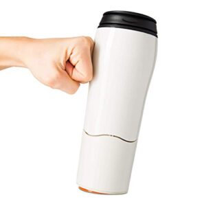 mighty mug plastic travel mug, no spill double wall tumbler, cold/hot, cup-holder friendly, dishwasher safe, (cream, 12oz)