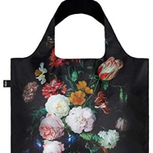 LOQI Museum Jan Davidsz de Heem's Still Life with Flowers in a Glass Vase Reusable Shopping Bag, Multicolored