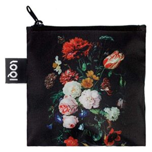 LOQI Museum Jan Davidsz de Heem's Still Life with Flowers in a Glass Vase Reusable Shopping Bag, Multicolored