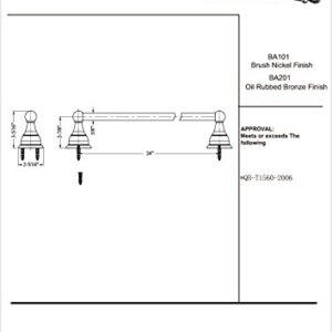 Designers Impressions 200 Series Oil Rubbed Bronze 24" Towel Bar