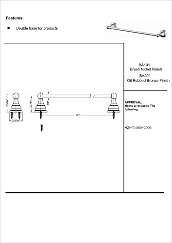 Designers Impressions 200 Series Oil Rubbed Bronze 24" Towel Bar