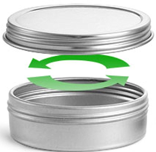 1 oz Tin Screw Top Container with Tight Sealed Screwtop Cover. Use for Storing Small Food Items, Condiments, Spices and More (3, 1 Oz)