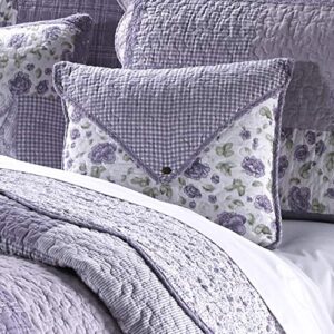 donna sharp throw pillow - lavender rose contemporary decorative throw pillow with patchwork pattern - square