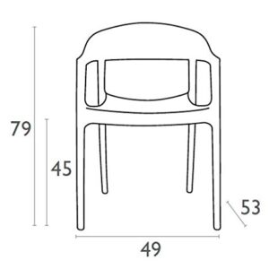 Carmen Modern Dining Chair Black Seat Transparent Amber Back (Pack of 2)