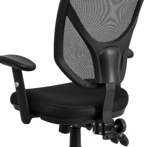 Flash Furniture Sam Mid-Back Black Mesh Multifunction Swivel Ergonomic Task Office Chair with Adjustable Arms