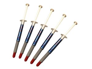 thermal paste, 5 pack thermalcoolflux(tm) high performance polysynthetic silver thermal paste