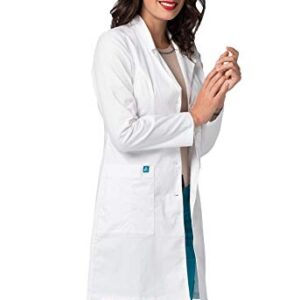 Adar Universal Stretch Lab Coat for Women - 36" Tab-Waist Lab Coat - 3304 - White - XL