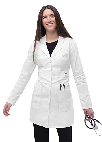 Adar Universal Stretch Lab Coat for Women - 36" Tab-Waist Lab Coat - 3304 - White - 3X