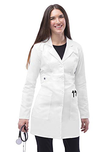 Adar Universal Stretch Lab Coat for Women - 36" Tab-Waist Lab Coat - 3304 - White - 3X