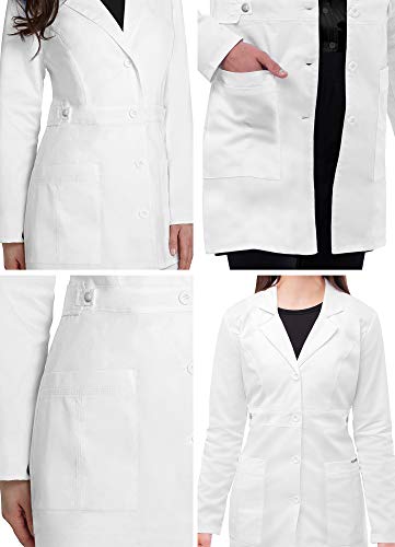 Adar Universal Stretch Lab Coat for Women - 36" Tab-Waist Lab Coat - 3304 - White - 3X